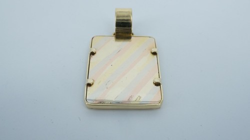 18k Multi-Tone Gold Box Pendant | eBay