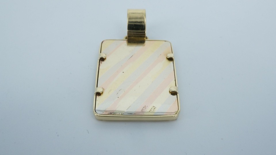 18k Multi-Tone Gold Box Pendant | eBay