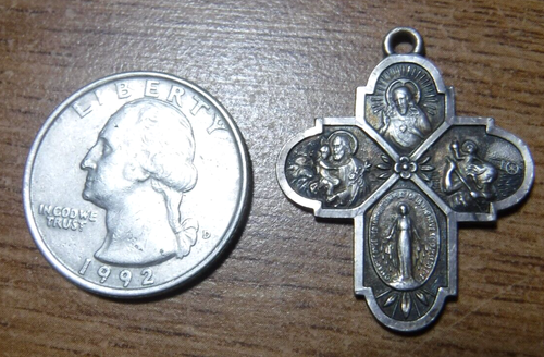 Catholic Four Way Medal, Solid Sterling Silver #60 | eBay