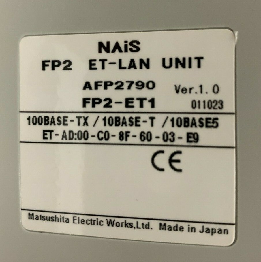 Panasonic/Matsushita AFP2790 NAiS FP2 ET-LAN Unit Plug-In Module FP2 ...