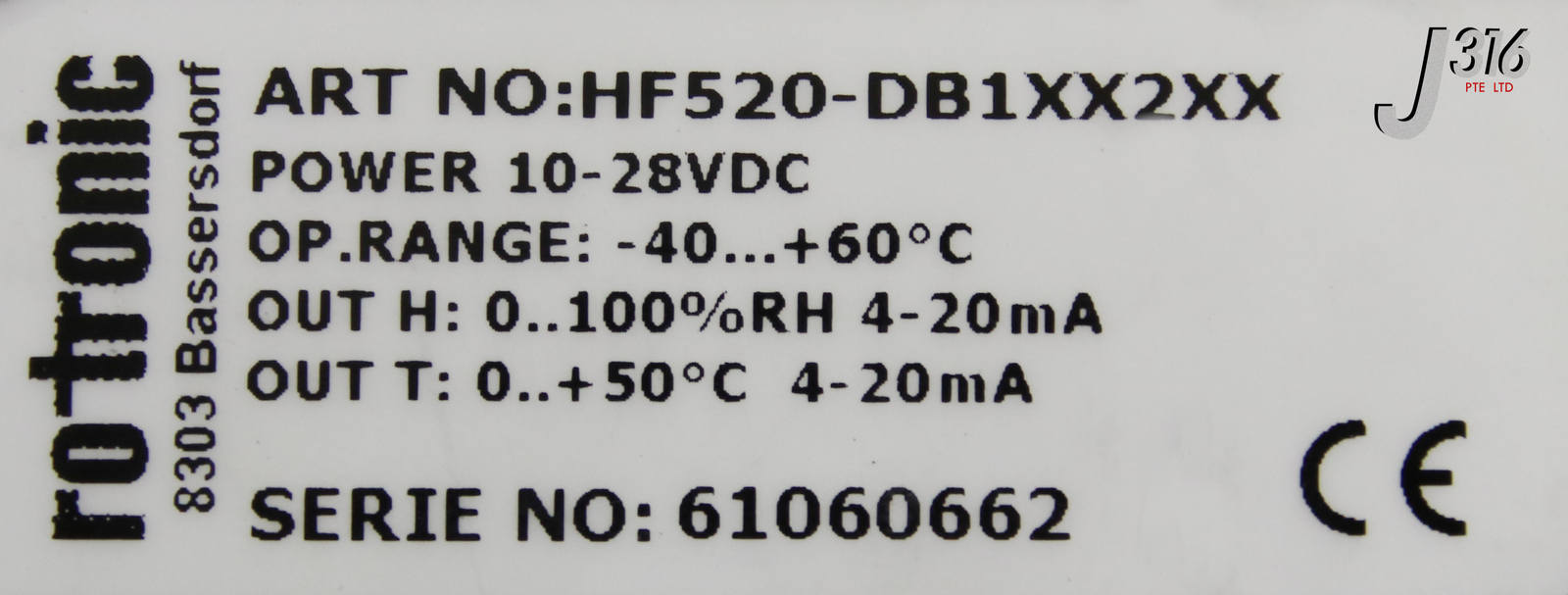 19512 ROTRONIC HYGROFLEX HUMIDITY TEMPERATURE TRANSMITTERS HF520 ...