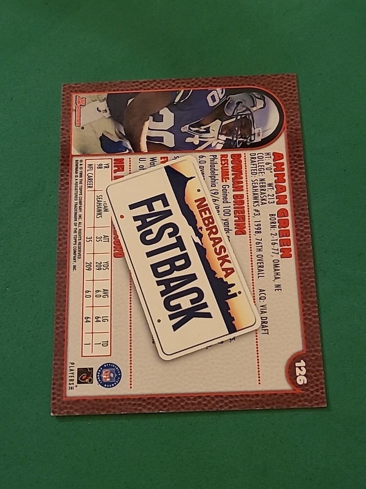 1999 Ahman Green Bowman #126 Interstate Parallel | eBay