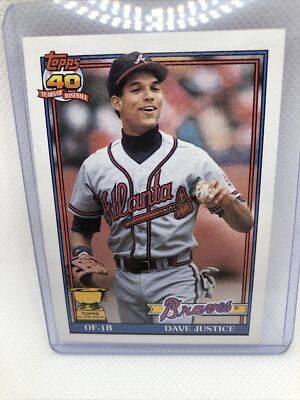 1991 Topps Baseball Dave Justice Rookie Card #329 | eBay