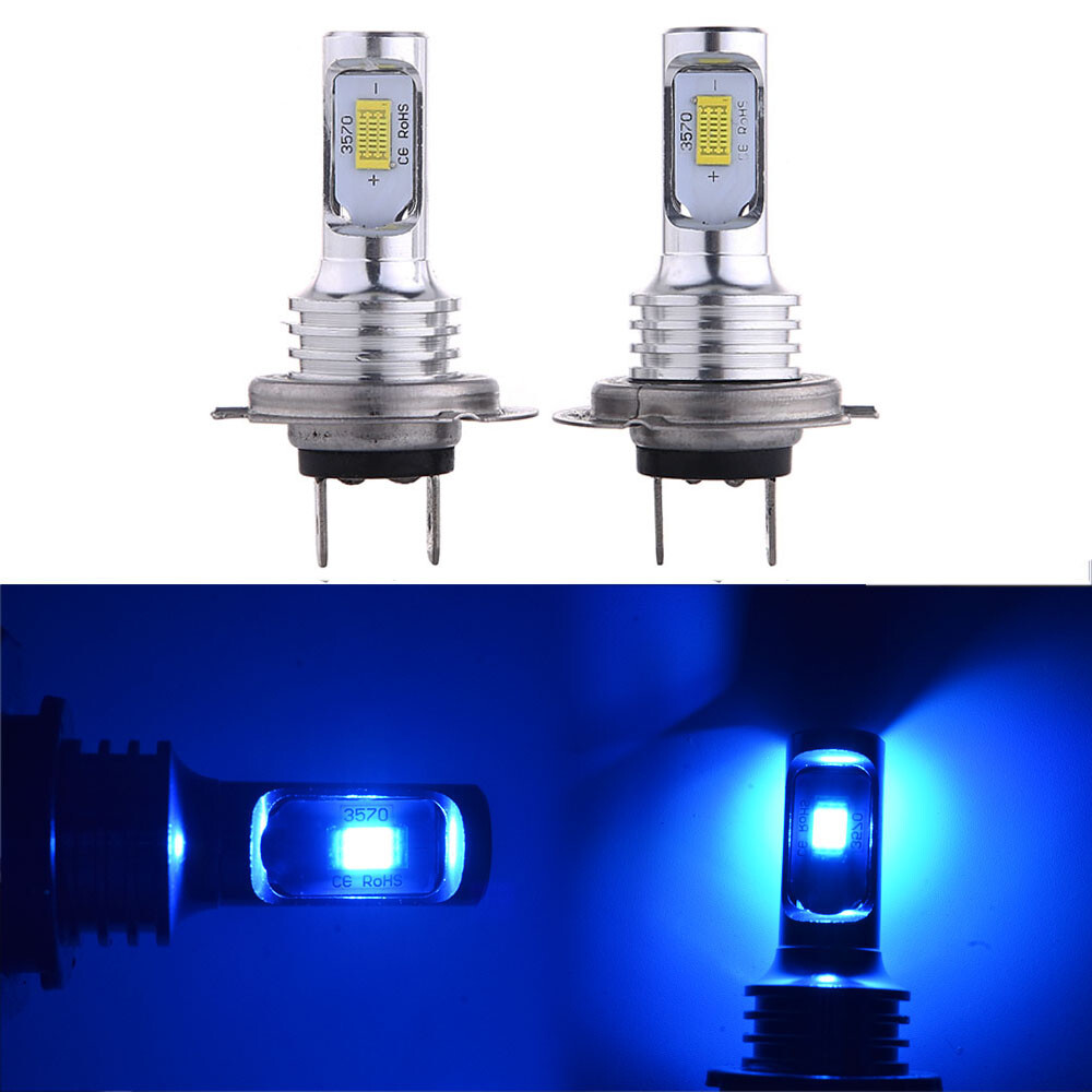 Super Bright 8000K Ice Blue Headlight Bulbs Kit High Low Beam H7 LED ...