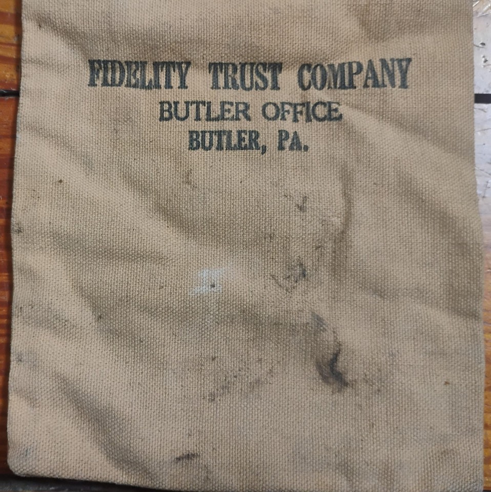 Vintage Canvas Bank Bag, Fidelity Trust Company, Butler, Pa | eBay UK