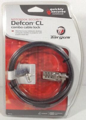 Targus Defcon Combination Cable Lock Notebook Laptop Monitor Kensington ...