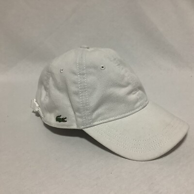 Men’s Vintage Lacoste 6 Panel Cap White Size L Adjustable Alligator | eBay