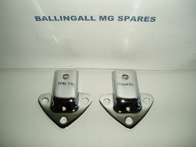 472-330 AHH8391 MG MGB CHROME SOCKETS X 2 HOOD BOW AND TONNEAU RAIL ...