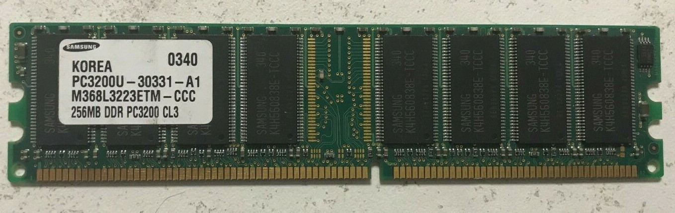 Ram Samsung PC3200U-30331-A1 256 MB DDR PC3200 CL3 | eBay