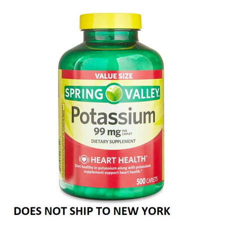 Spring Valley Potassium Caplets Dietary Supplement Value Size, 99 mg ...