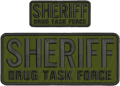 SHERIFF D TASK FORCE EMBROIDERY PATCH 10X4 AND 5X2 HOOK ON BACK OD ...