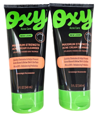 OXY Face Wash Benzoyl Peroxide 10% Acne Wash 5oz ( 2 pack ...