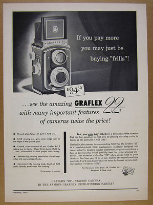 1954 Graflex 22 TLR Camera vintage print Ad | eBay