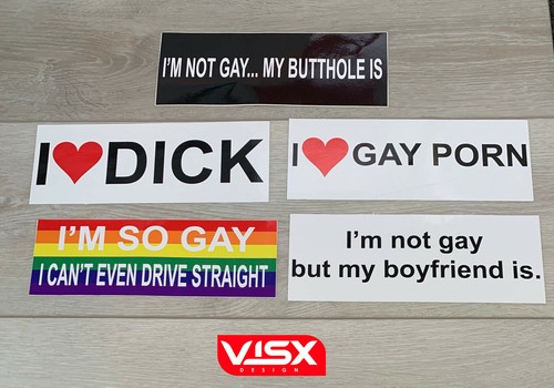 (5) Gay Straight Cant Drive Bumper Sticker JDM Fag Joke Funny Die Cut ...
