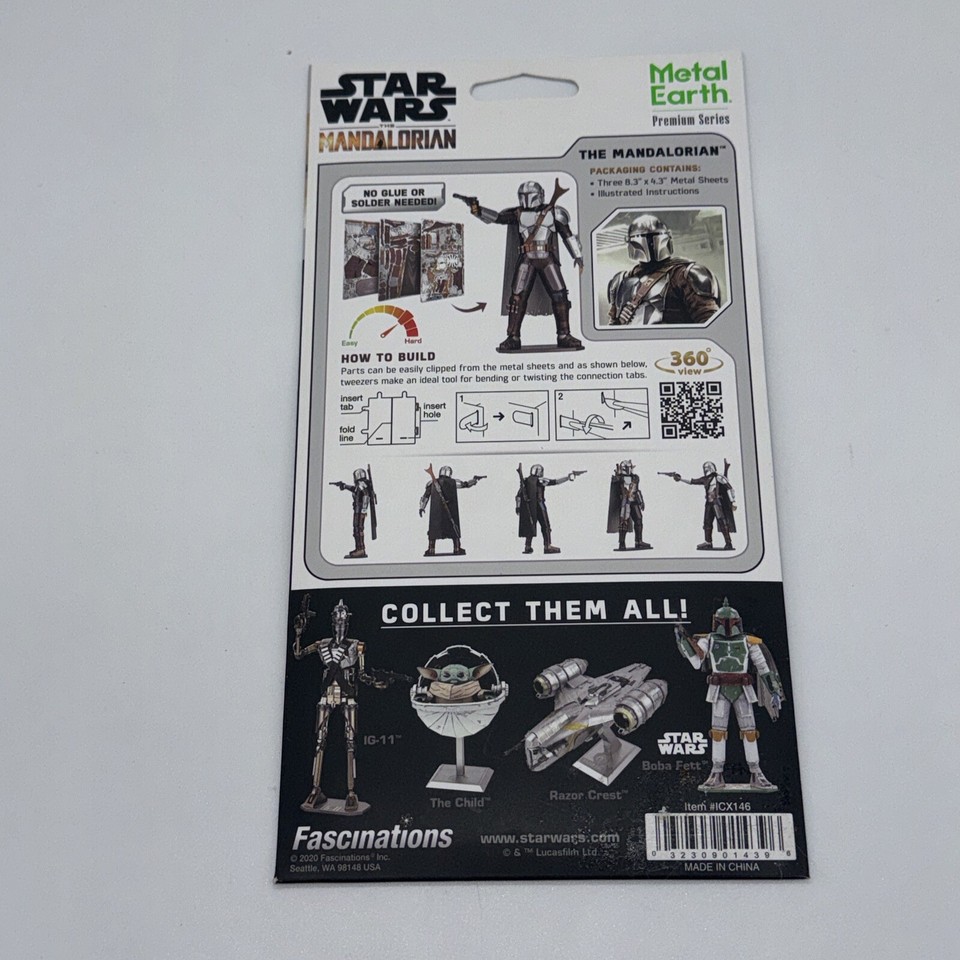 Metal Earth Premium ICONX The Mandalorian Model Building Kit | eBay