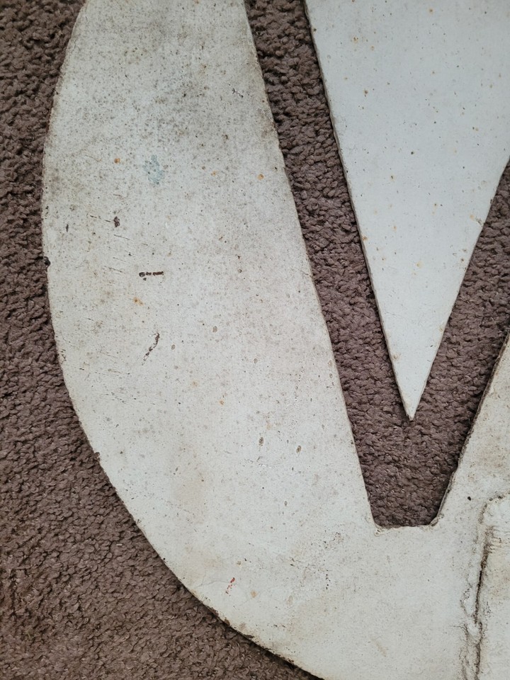 Rare Large 24" "W" Whistle Railroad White Painted Metal Signal Sign! | eBay