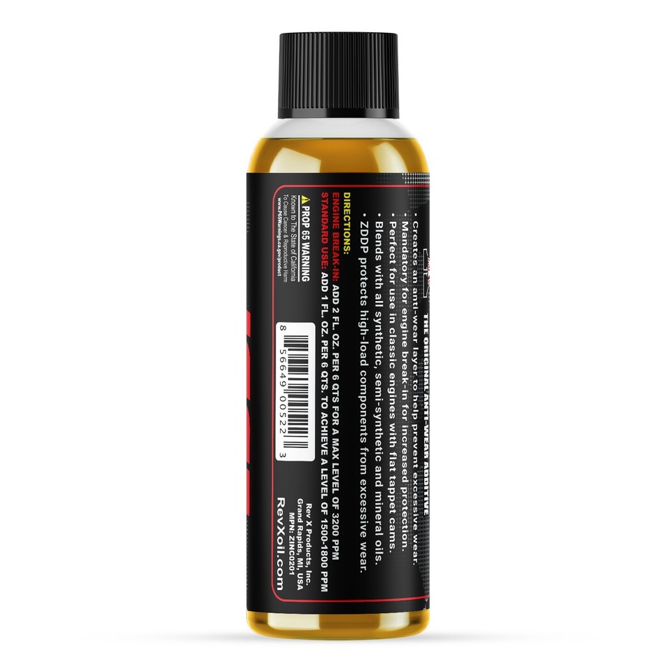 REV X Zinc ZDDP Oil Additive (2 Pack) 2 fl. oz. - Restore the ...