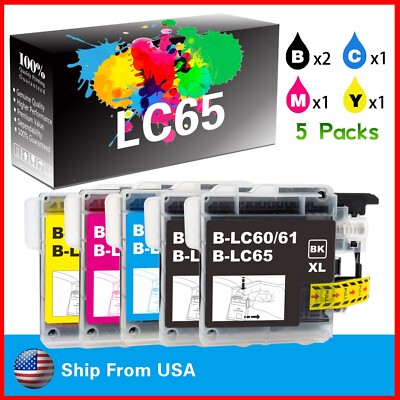 5-Pack LC65 XL LC-65 Ink Cartridge Work With MFC-490CW Printer | eBay
