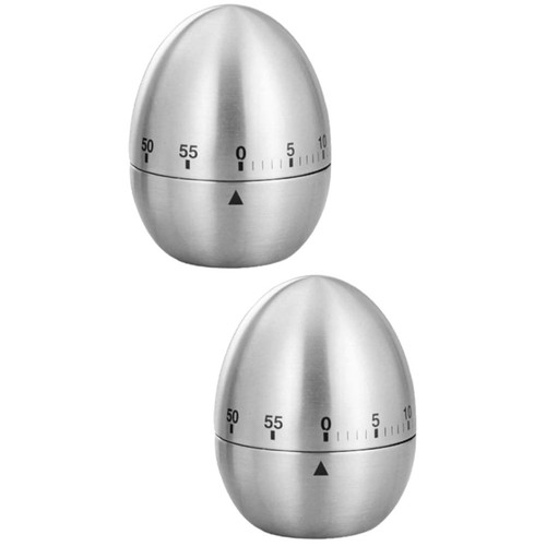 2 Count Mechanical Kitchen Timer Stainless Steel Household Countdown ...
