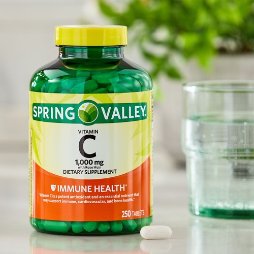 Spring Valley Vitamin C 1000mg with Rose Hips | 500 Count Bulk Bottle ...