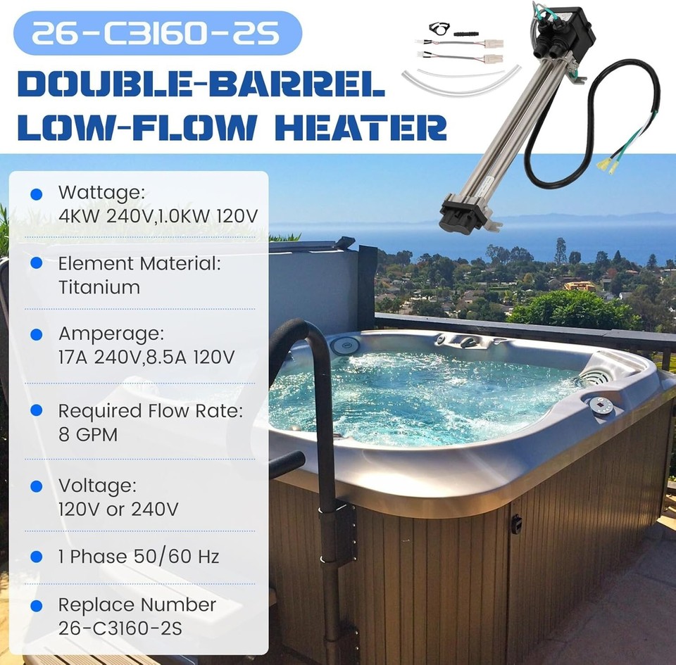 No-Fault Spa Heater Fit For Hot Spring/Watkins/Caldera/Tiger River 6kW ...
