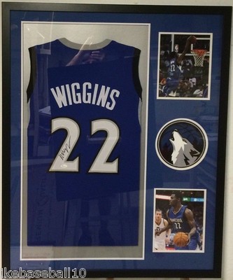 FRAMED ANDREW WIGGINS AUTOGRAPHED SIGNED MINNESOTA TIMBERWOLVES JERSEY ...