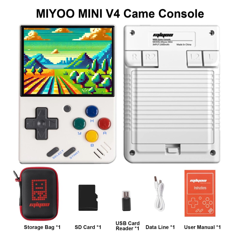 Miyoo Mini v4 portable Spielekonsole Retro Games / RetroArch 2,8" IPS ...