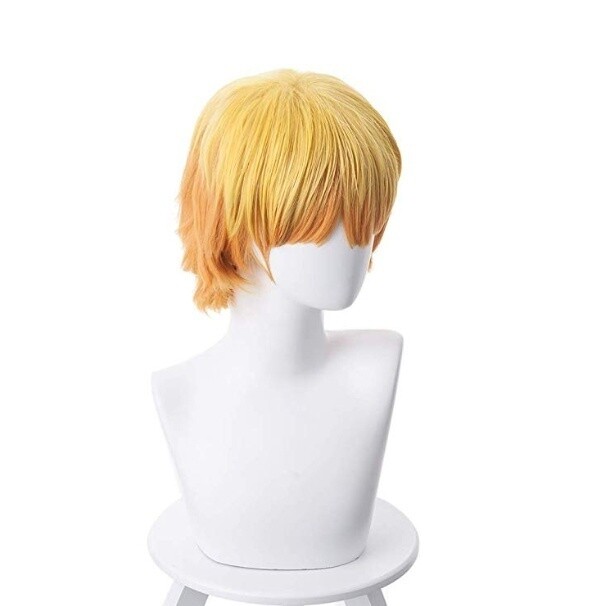 Anime Demon Slayer Kimetsu No Yaiba Agatsuma Zenitsu Cosplay Wig Yellow ...