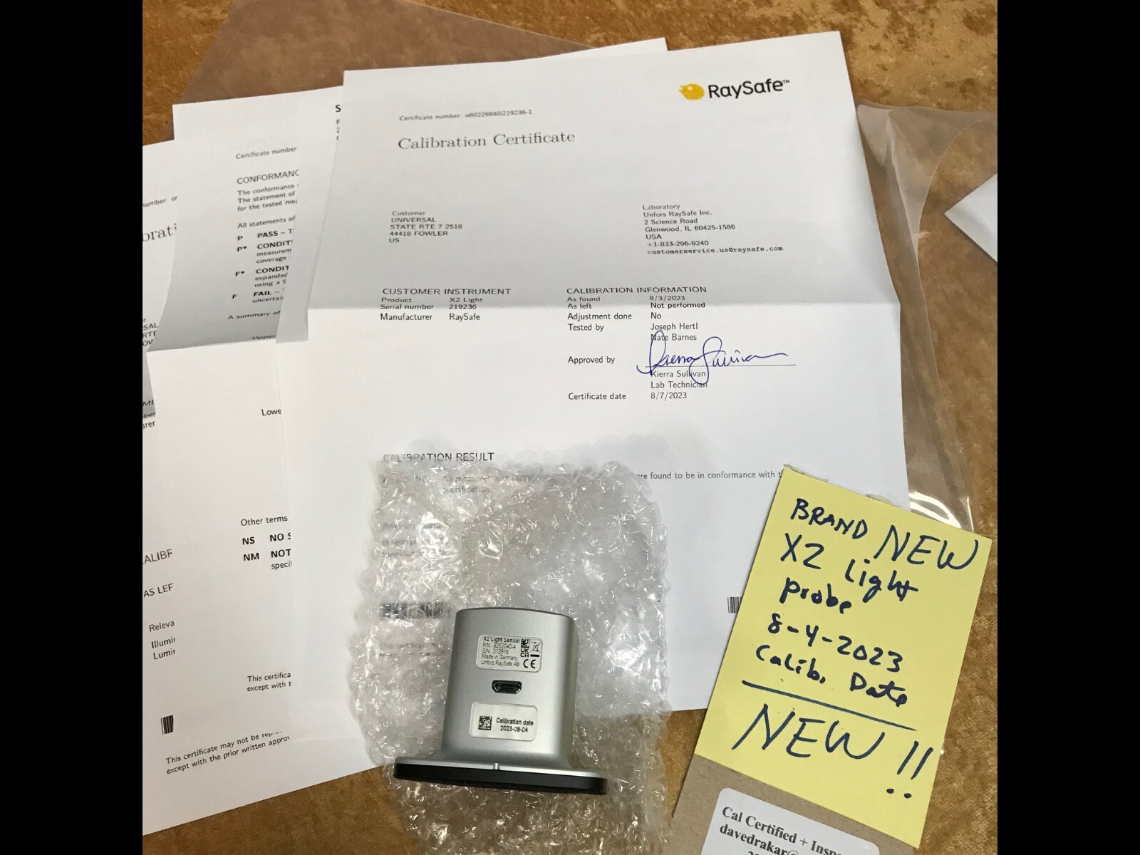 Raysafe X2 Xray Light detector probe Radcal Unfors Keithley Fluke RTI ...