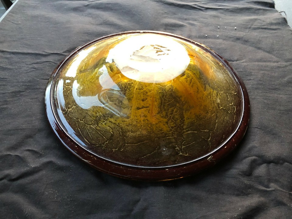 Large ANTIQUE GERMAN GLASS BOWL BY KARL WEIDMANN FOR WMF IKORA BAUSHAUS ...