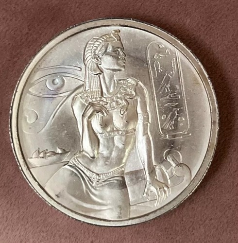 2 oz (999) Fine Silver Round: Egyptian God Series CLEOPATRA High Relief ...