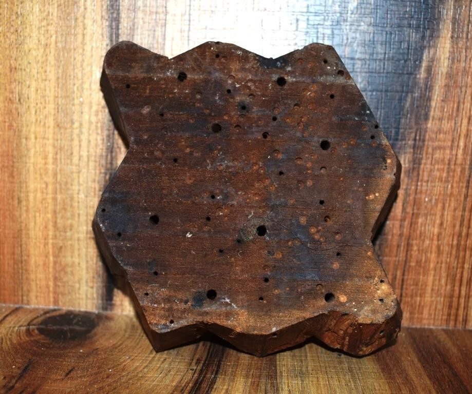 INDIAN WOOD HAND CARVED TEXTILE FABRIC BLOCK PRINT HOME FLOWER PATTERN ...