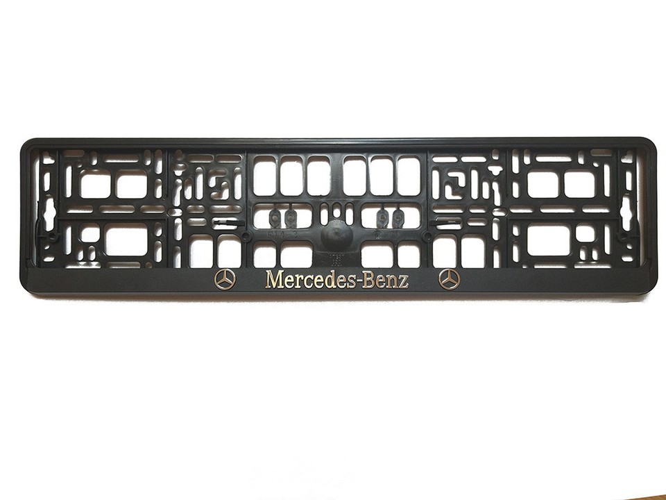 Black 3D Mercedes Benz European Euro License Number Plate Holder Frame ...