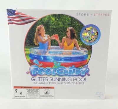 Stars & Stripes Glitter Inflatable Pool Deluxe 60 X 15" Red White Blue ...