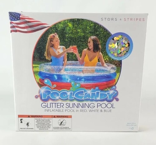 Stars & Stripes Glitter Inflatable Pool Deluxe 60 X 15" Red White Blue ...