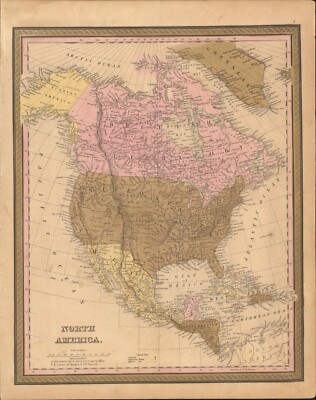 1849 North America by Mitchell antique map ~ 17.4" x 13.8" - US Canada ...