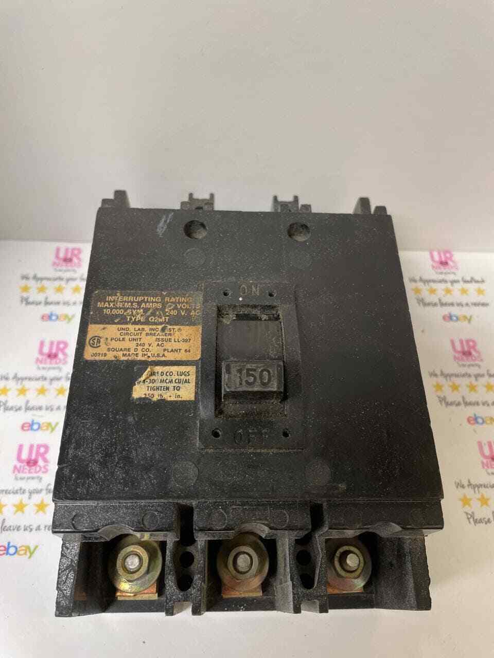 SQUARE D Q2M3150MT CIRCUIT BREAKER 3P 150A 240VAC TYPE Q2MT | eBay