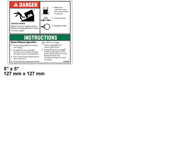 GENIE T107029 BRAKE RELEASE OPERATOR DECAL | eBay