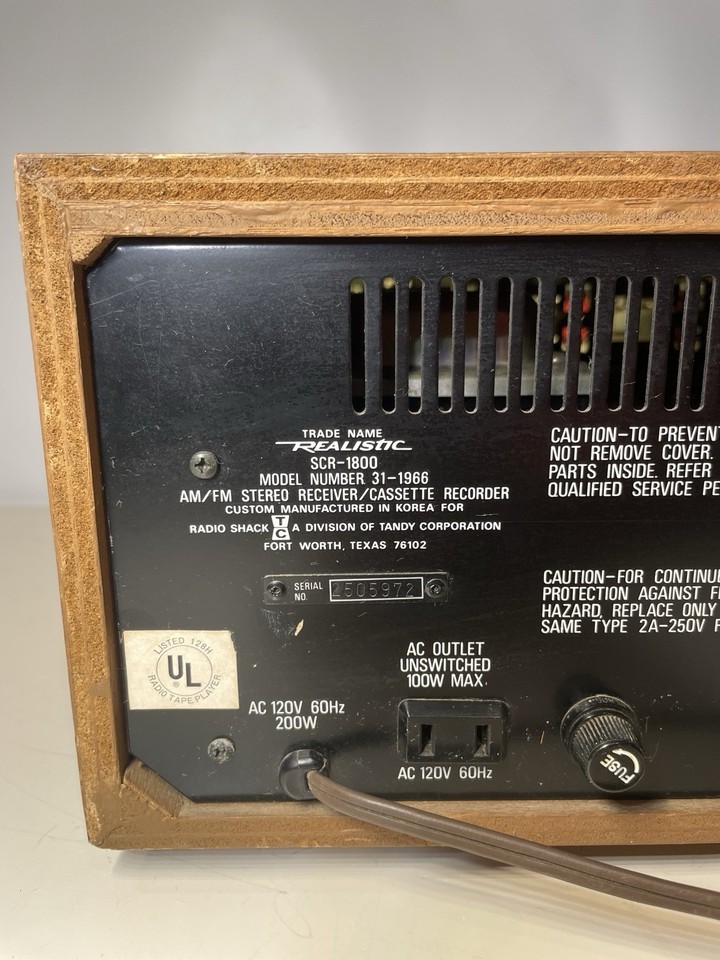 Realistic Scr-1800 Stereo Hi-Fi Receiver/Recorder -Cassette Deck Broke ...
