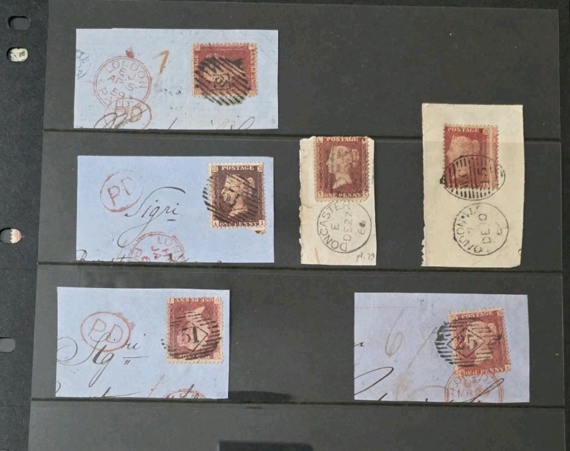 GB QUEEN VICTORIA SMALL COLLECTION OF LINE ENGRAVED STAMPS USED ON ...