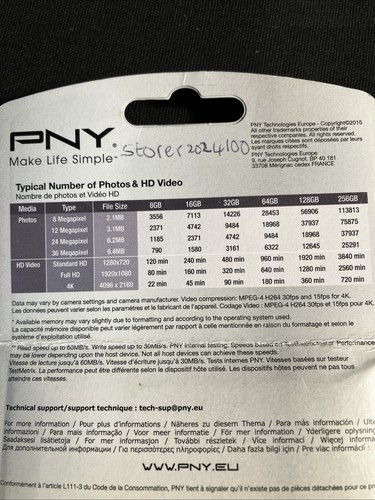 PNY 32GB SDHC Memory Cards X 2,Class 10, New & Sealed High Performance ...