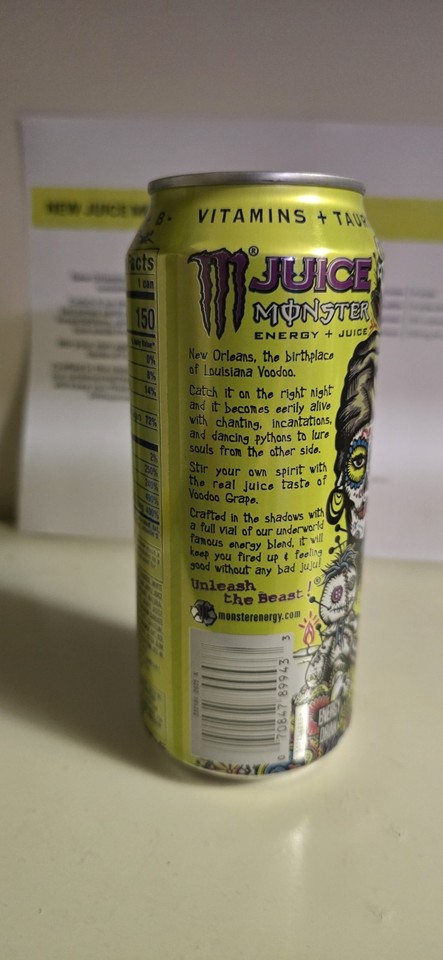 VOODOO GRAPE WITH PAPER FULL SALES SAMPLE MONSTER ENERGY CAN UNRELEASED ...