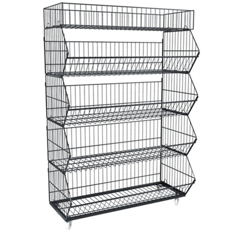 5 Tier Market Wire Grid Retail Display Shelf Merchandise Display Rack ...