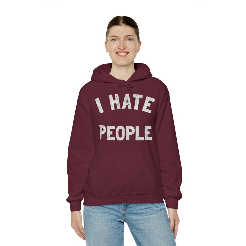 Retro I Hate People Graphic Hoodie, Sizes S-5XL | eBay