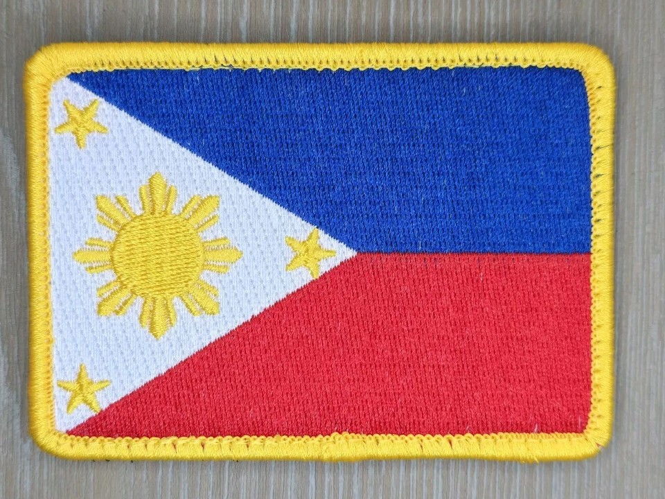 PHILIPPINES COUNTRY FLAG FILIPINO EMBLEM FULL COLOR TACTICAL HOOK PATCH ...