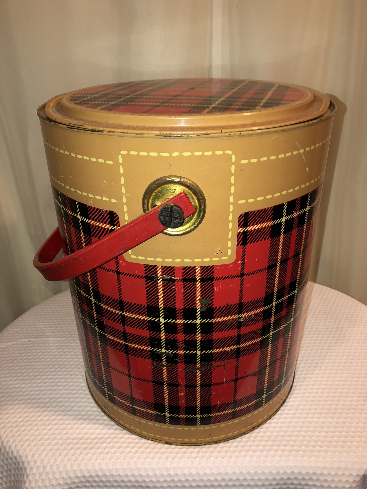 Vtg Plaid Metal Cooler Skotch Kooler Picnic Container Hamilton 4 Gallon ...