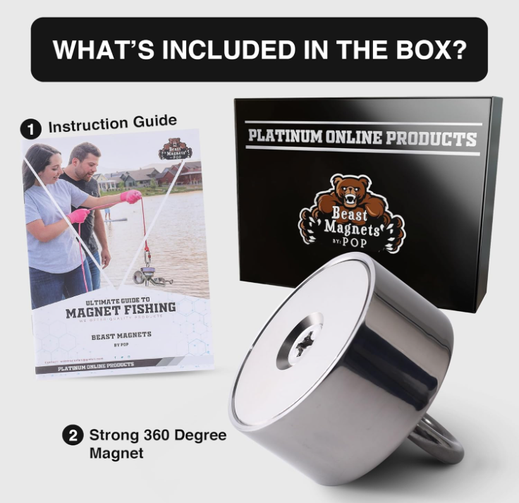 2000LB’s Powerful 360 Degrees Fishing Magnet for Magnet Fishing ...