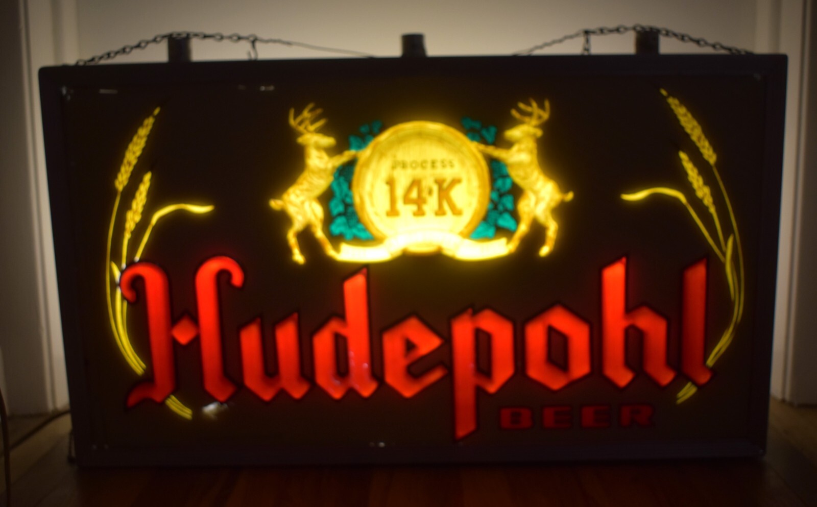 RARE Vintage HUDEPOHL BEER 2-Sided Lighted Advertising SIGN | eBay