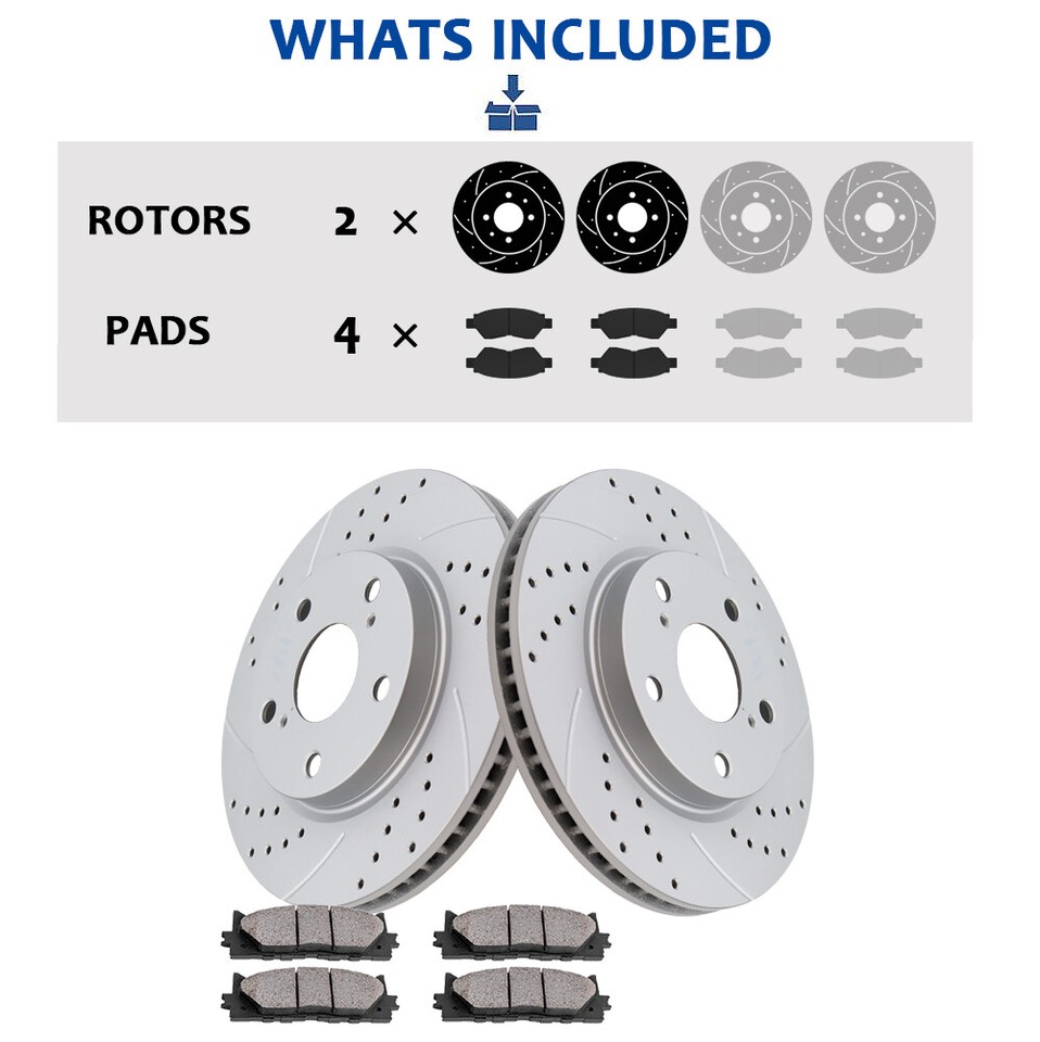 275mm Front Brake Rotors Pads Kit for Scion xB 2008-2015 Drilled ...