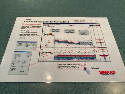 VINTAGE LAMINATED "SHORT FORM USER GUIDE FOR SIMRAD ES60" - 859-264229 ...